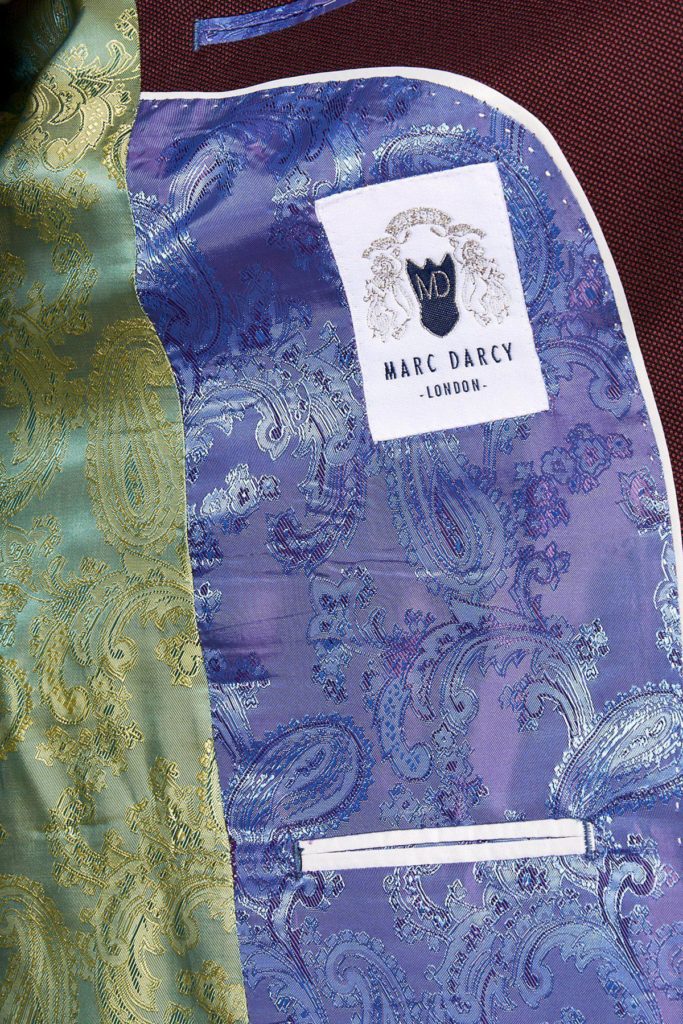 Mens Marc Darcy Danny Wine 3 piece Suit Slim Fit | SuitsMe