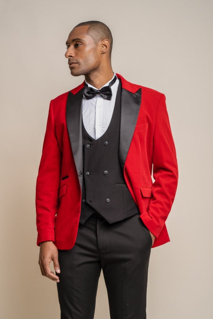 Red Velvet Blazer Smart Formal Dinner Prom Jacket | SuitsMe