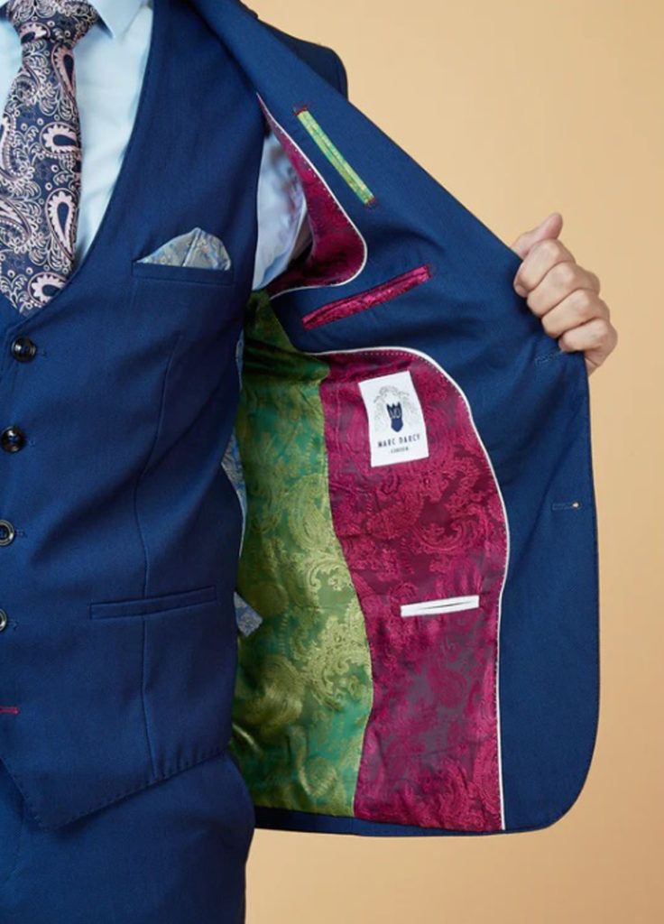 Mens Marc Darcy Danny Royal Blue 3 piece Suit | SuitsMe