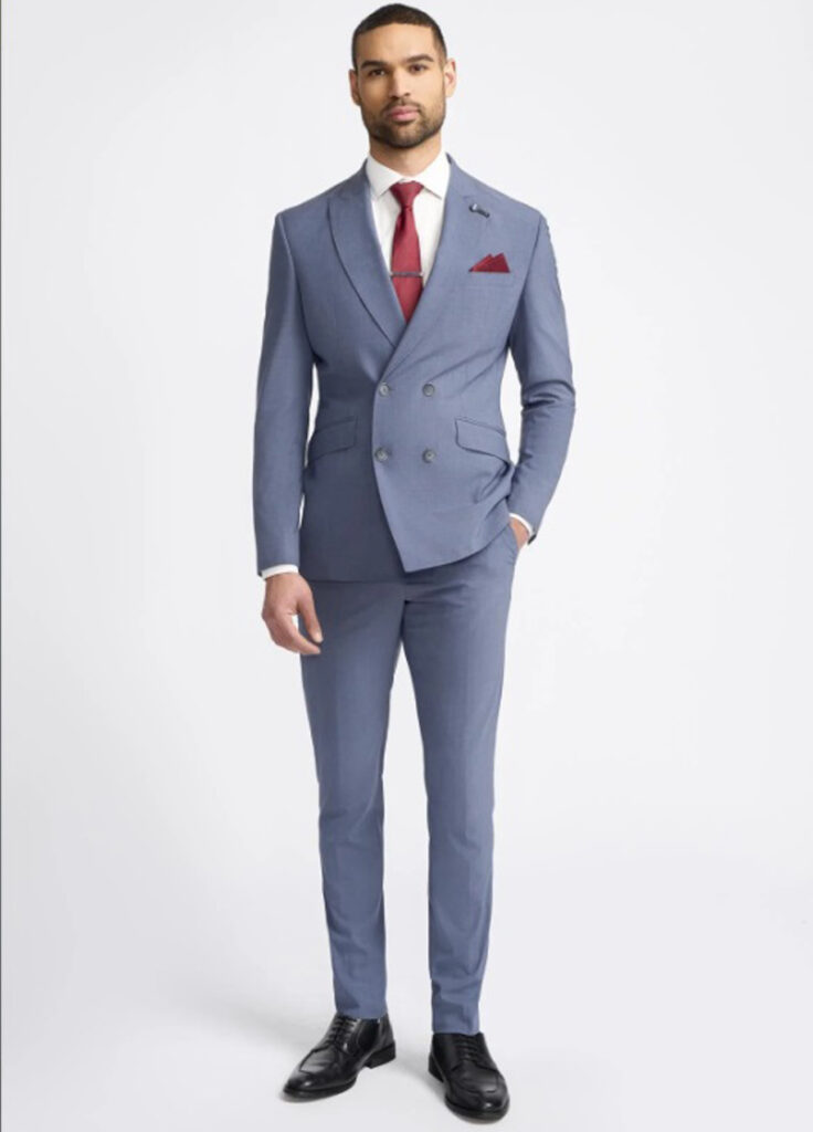 Cavani Victorious Dove Blue Double Breasted 2 Piece Suit | SuitsMe