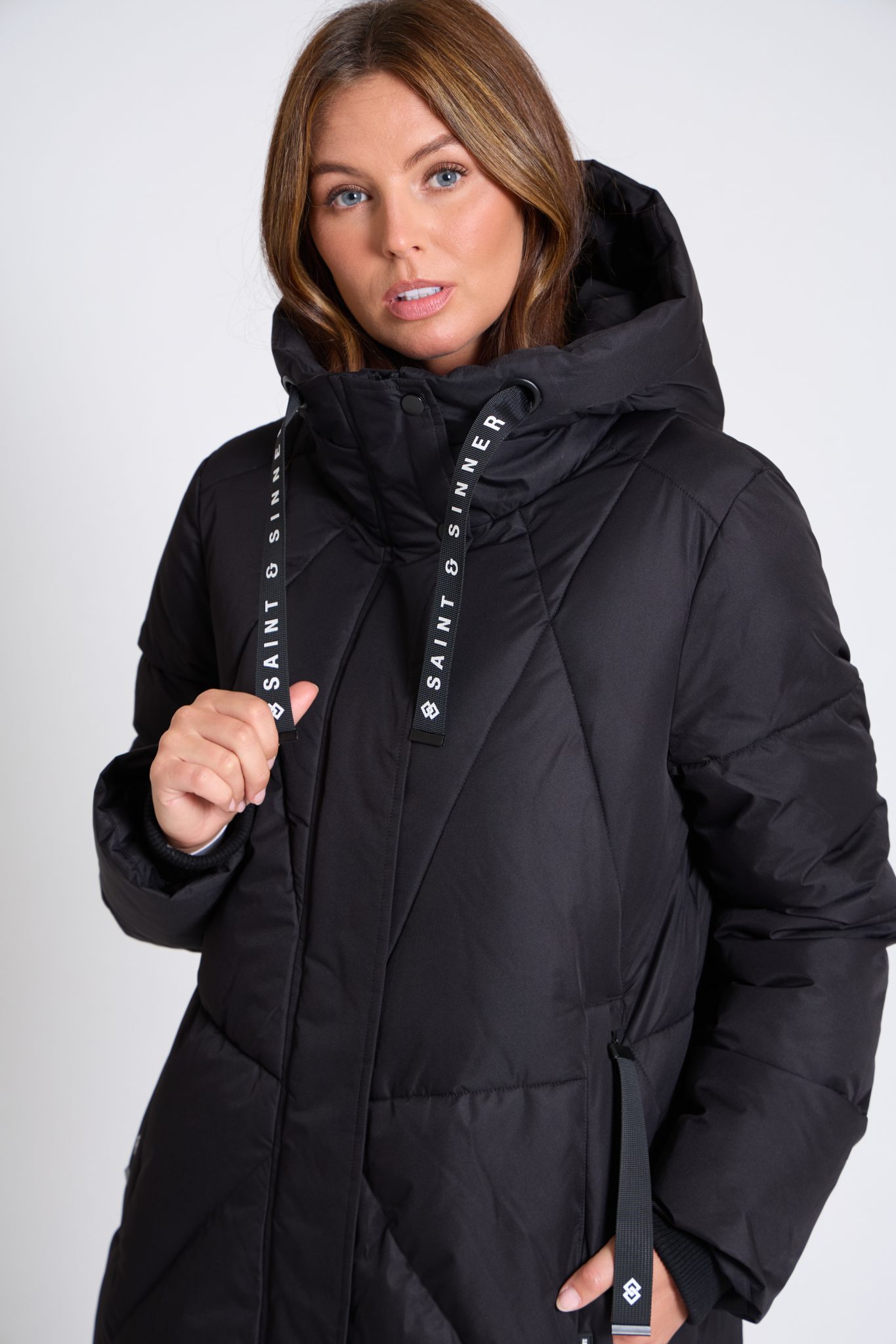 Women’s Long Oversized Padded Hooded Winter Coat | SuitsMe