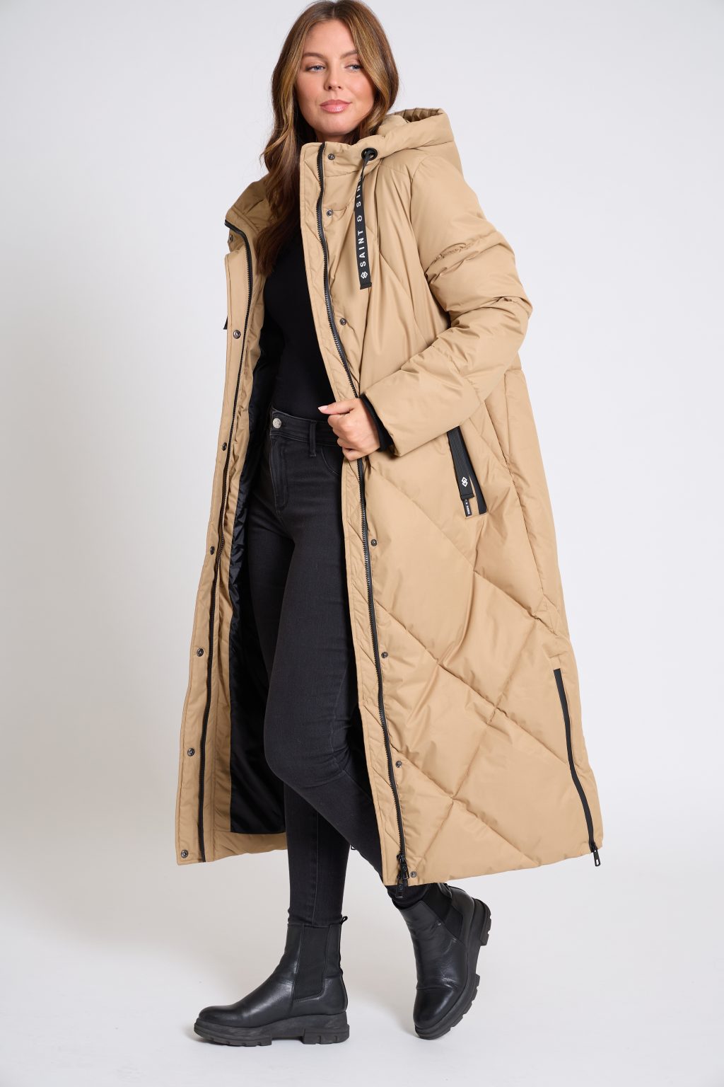 Women’s Long Oversized Padded Hooded Winter Coat | SuitsMe